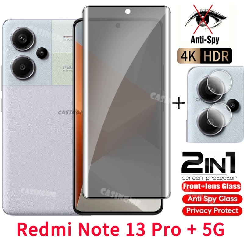 Redmi Note13Pro+ 5G Anti-Spy Privacy Curved Full Cover Tempered Glass Screen Protector Film ...