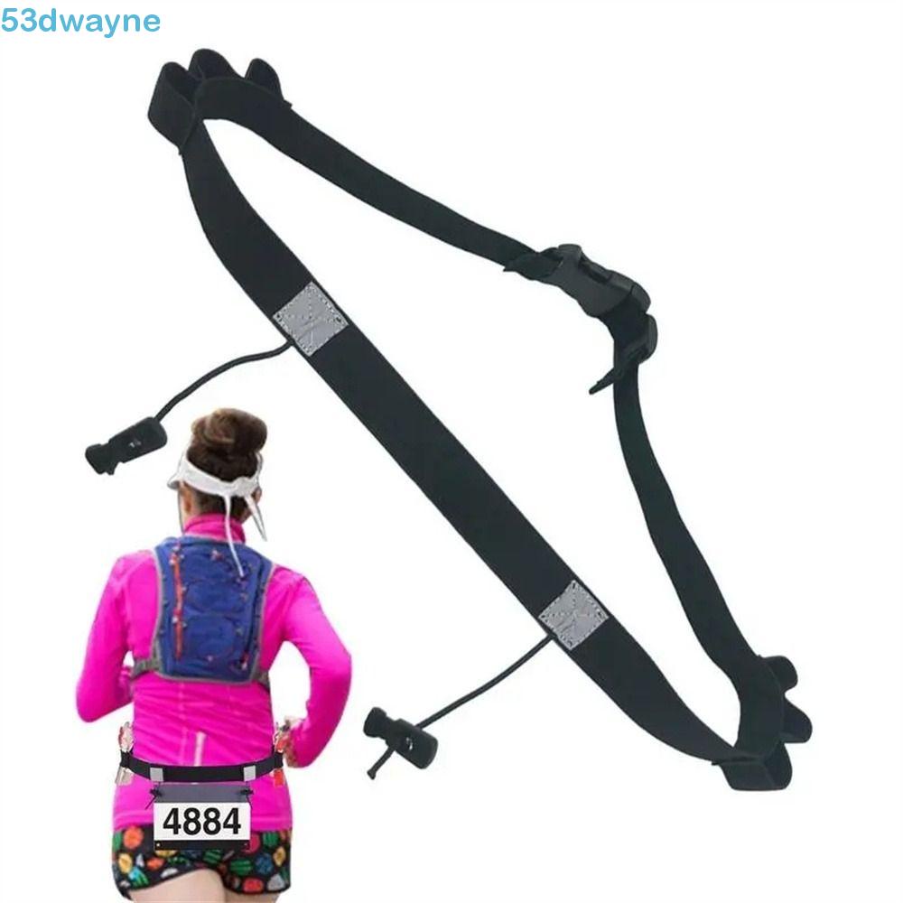 DWAYNE Marathon Race Number Belt, Gel Holder Reflective Tape Running ...