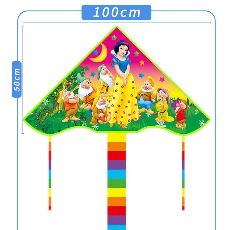 1 Meter Cartoon Kite with Handle Line Curved Children's Kite Flying Toy ...
