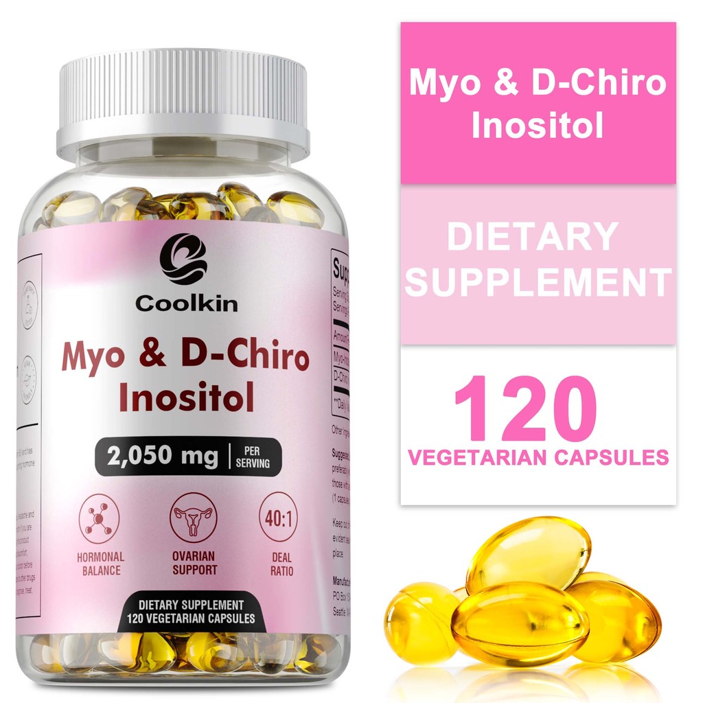 Myo-Inositol + D-Chiro, 120 Vegan Capsules, Optimal 40:1 Inositol Ratio ...