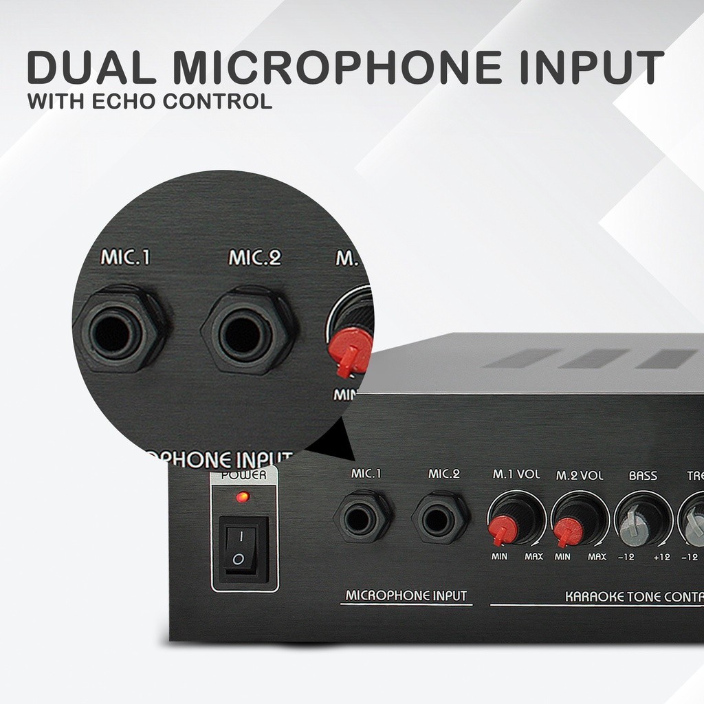 Karaoke Amplifier Ampaudio AV8008 Stereo Amplifier Audio Home Karaoke ...