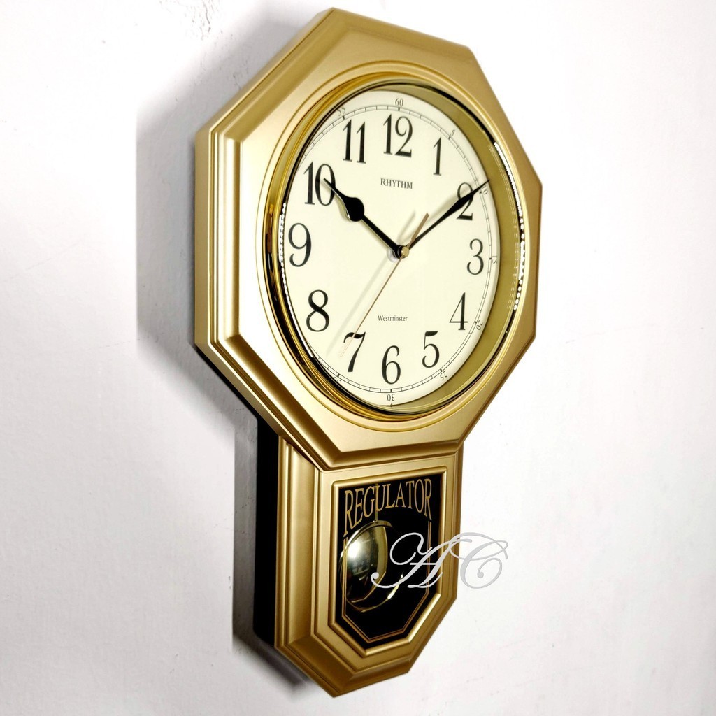 100% ORIGINAL RHYTHM Westminster Chime Pendulum Analogue Wall Clock ...
