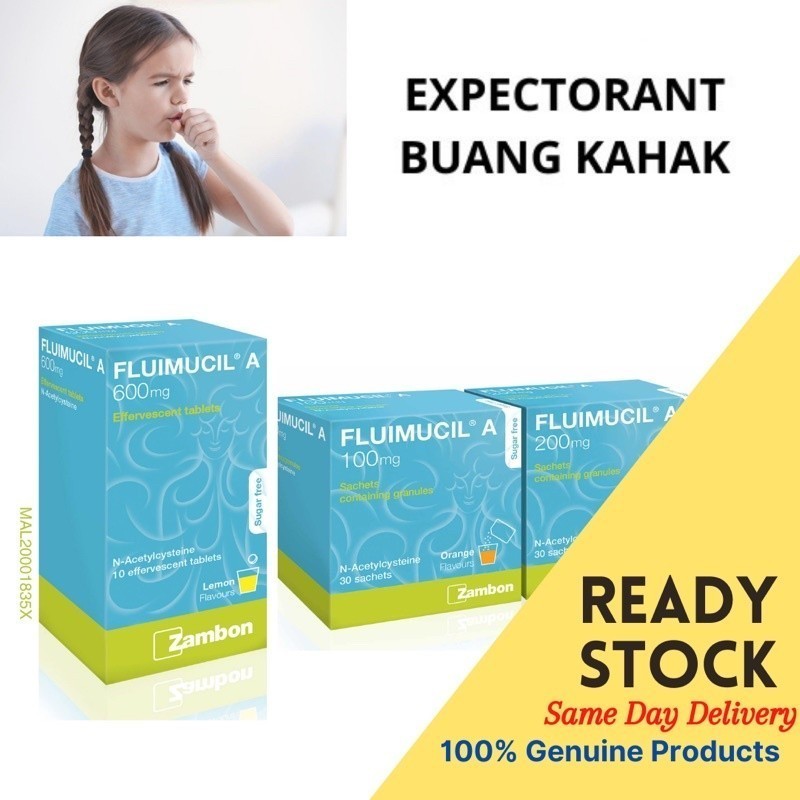 Fluimucil A Sachet 100mg/ Effervescent Tablet 600mg Batuk Cair Kahak ...