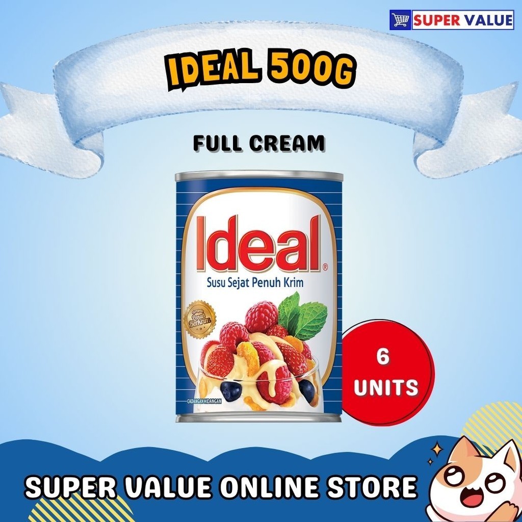 IDEAL® Full Cream Evaporated Milk 390G x 6 | Shopee Malaysia