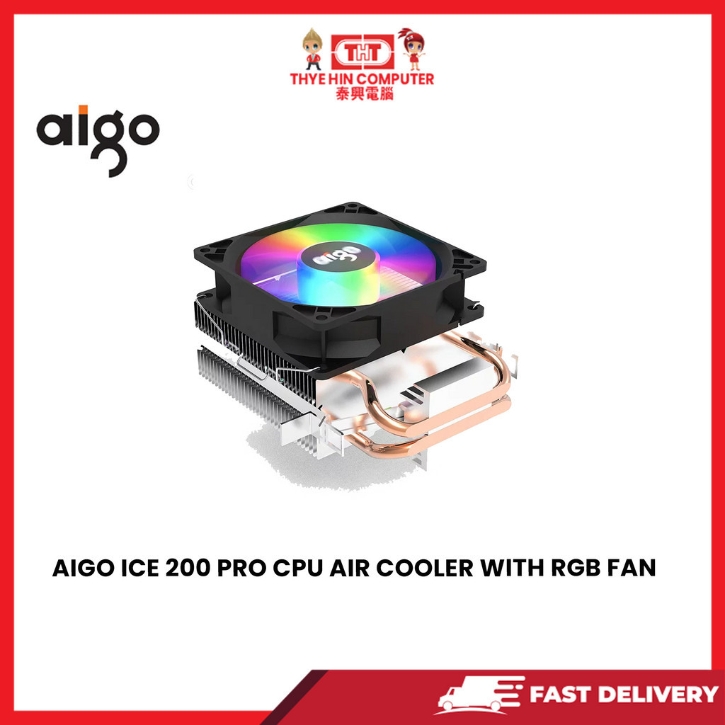 AIGO ICE 200 PRO CPU AIR COOLER WITH RGB FAN | Shopee Malaysia
