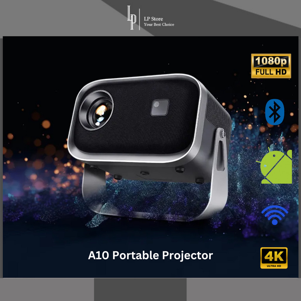 A10 Portable Projector LED Smart TV Android Projector Wireless Sync ...