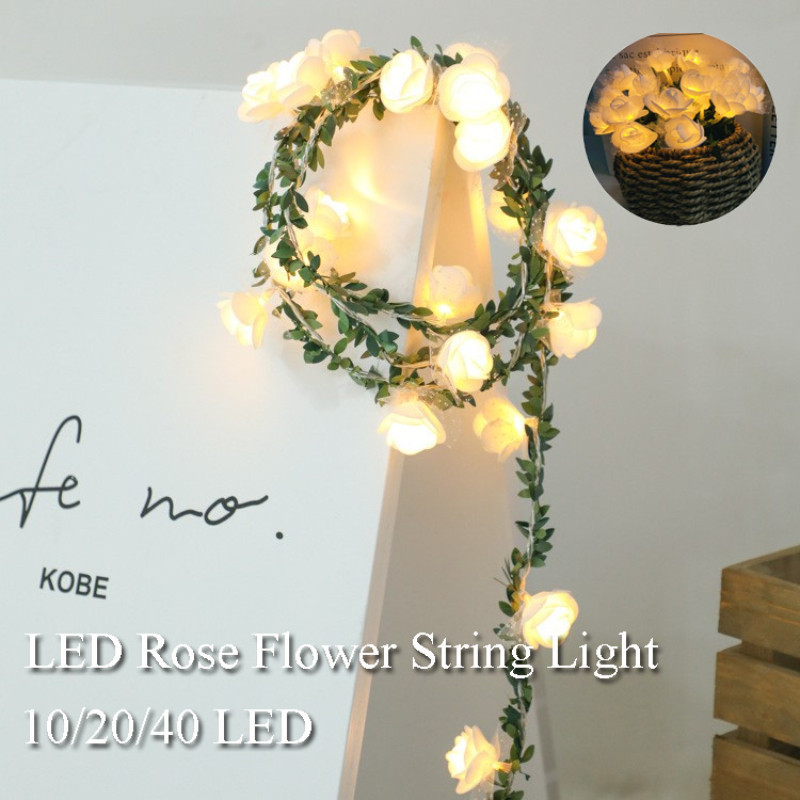 【STOCK】1.5/3/6M LED Battery Rose Flower String Light Wedding Propose ...