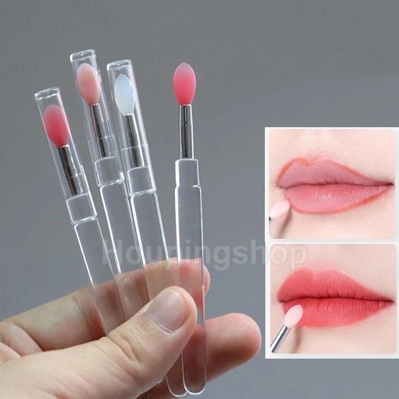 1PCS Portable Silicone Lip Brush With Cover Soft Multifunctional Lip ...