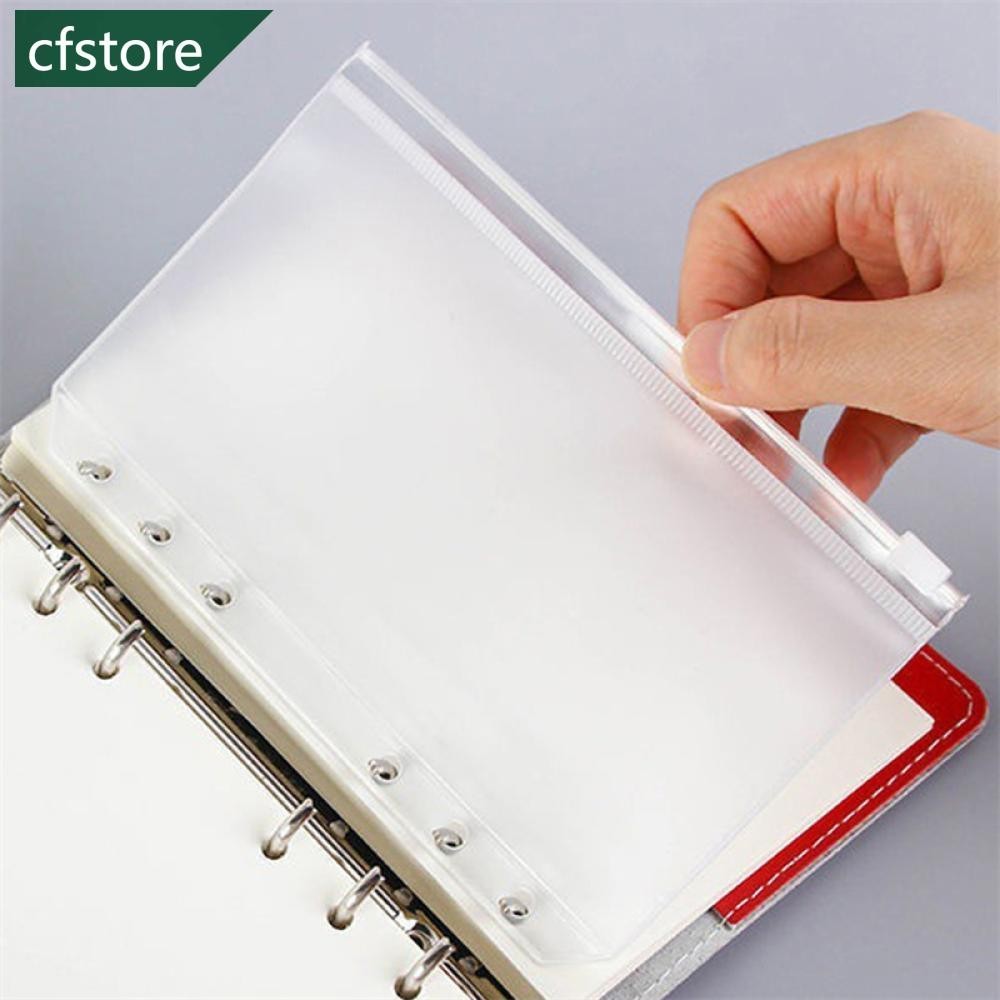 CFSTORE PVC Transparent Punch Zipper Binder Pocket With Plastic Zipper ...