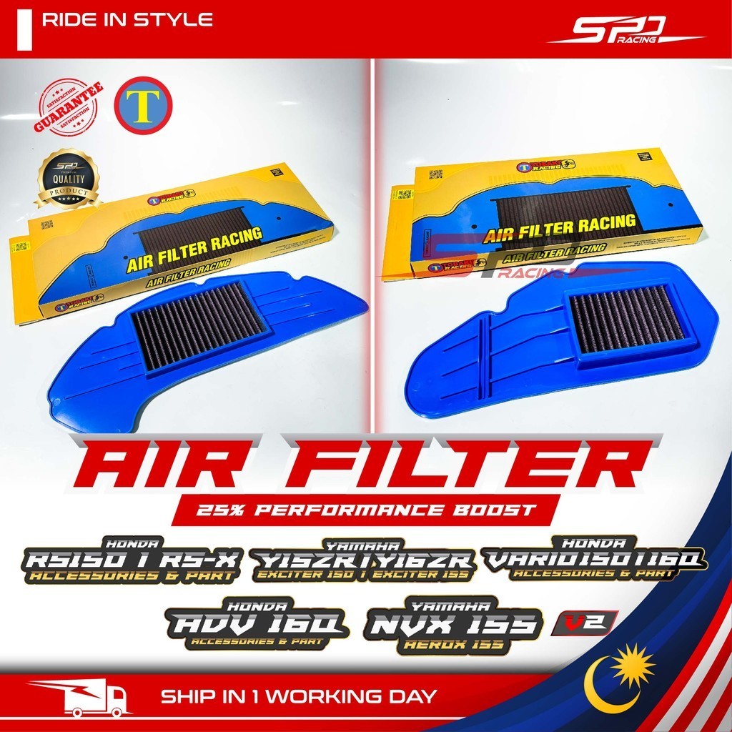 TOBAKI Air Filter I 25% Performance Boost I TOBAKI RACING For RS RSX Y15 Y16 NVX V2 VARIO 125 ...