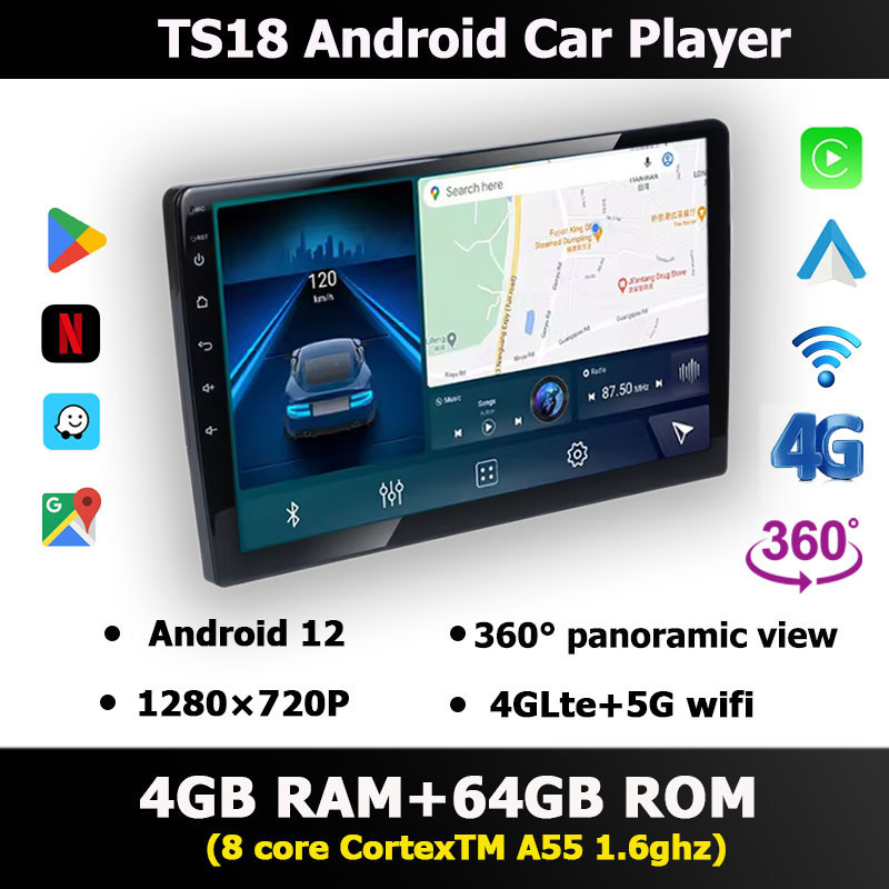 TS18 8Core 4GRAM +64GROM Android car player with 360 panorama view ...
