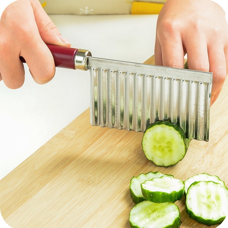 Stainless Steel Wave Cutter Potato Slicer Crinkle Cutter 波浪刀切丝器切马铃薯黄瓜 ...