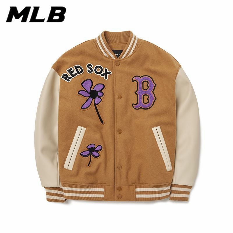 Embroidered Logo MLB NY 100%Original Leather Sleeves Quilted Baseball ...