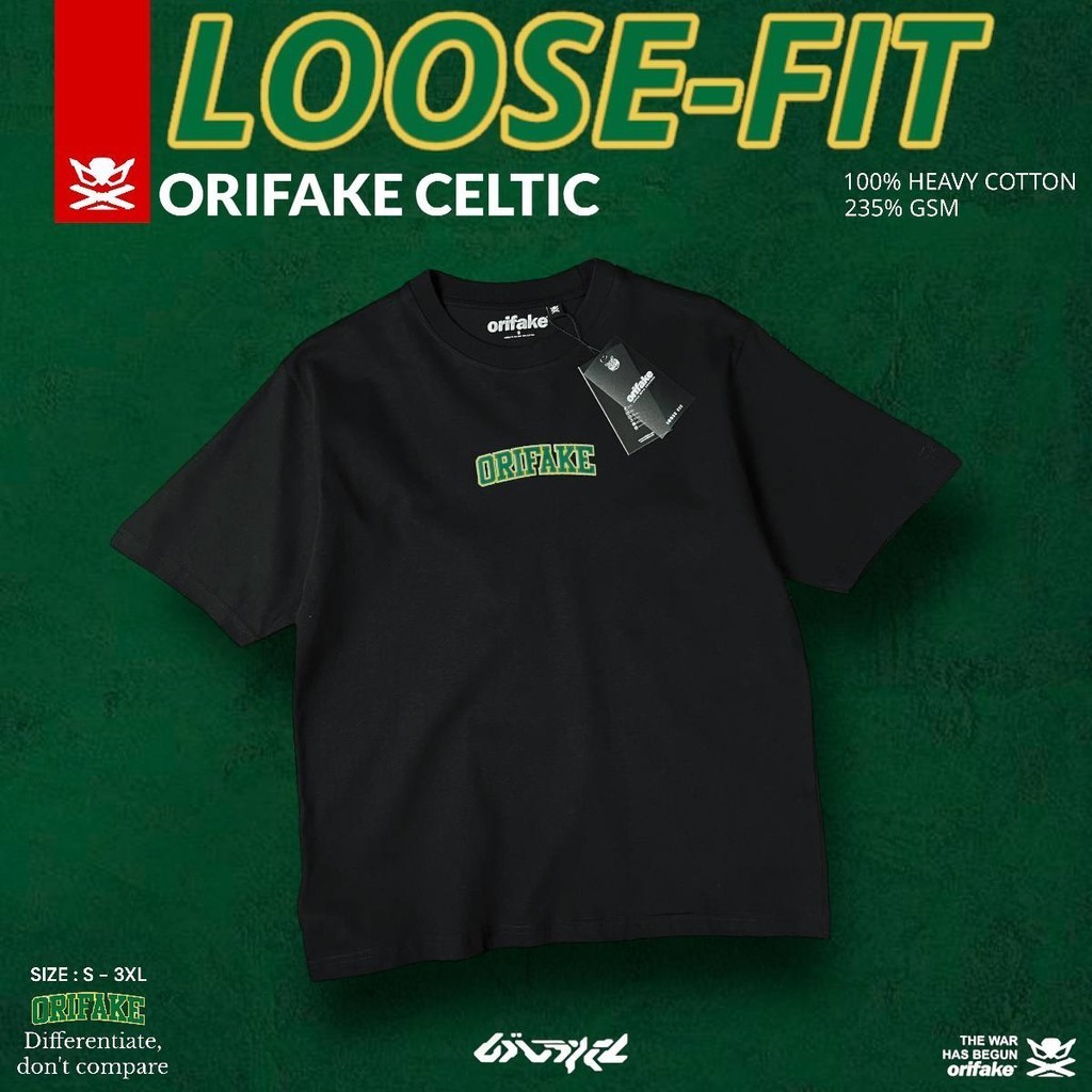 T-SHIRT LOOSE FIT ORIFAKE CELTIC | Shopee Malaysia