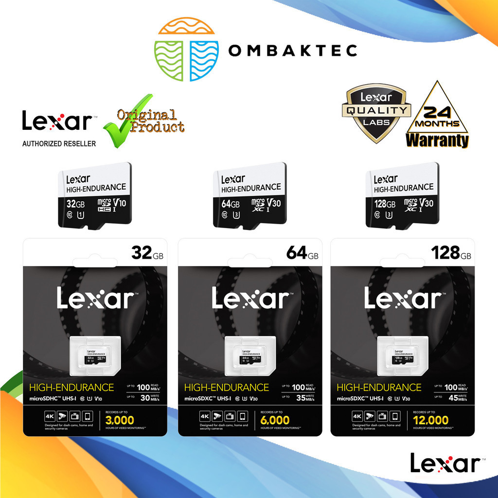 Lexar High-Endurance microSDHC / microSDXC 32GB / 64GB / 128GB UHS-I ...