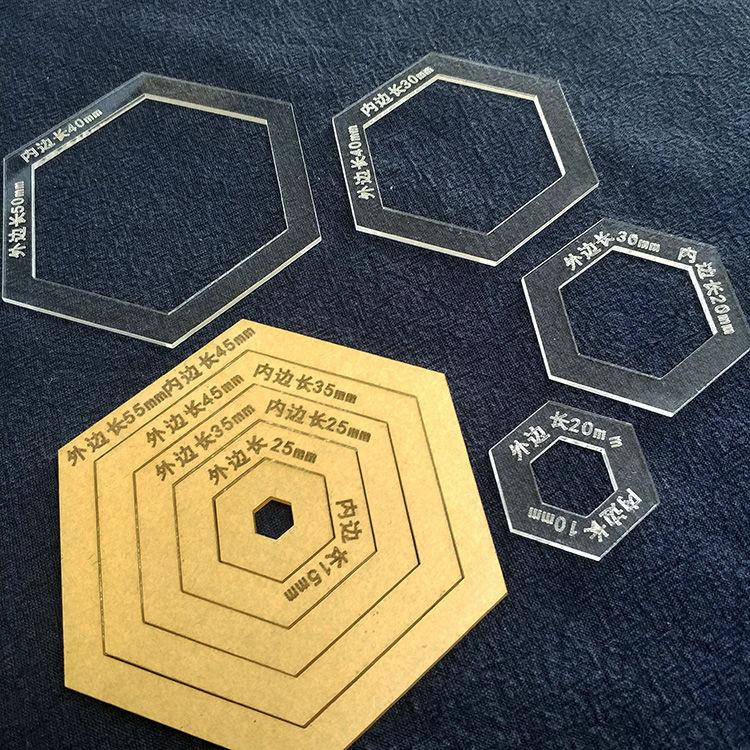 Sashiko Embroidery Template Hexagon Ruler Coaster Border Geometric ...