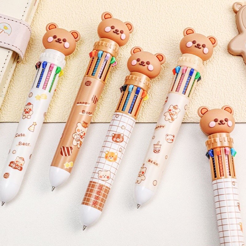 [hot] 10 Colors Ball Pen Multi Colour Ballpoint Pens Kids Children ...