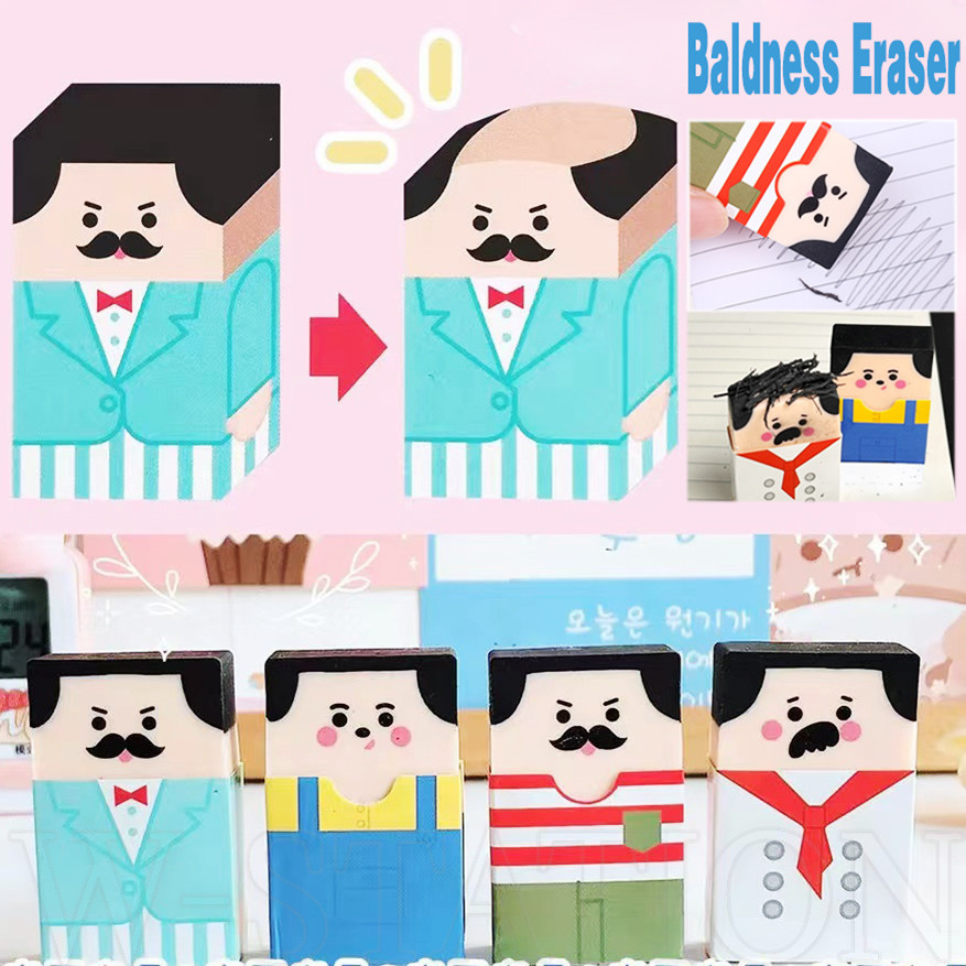 Creative Funny Bald Eraser - Versatile Shapes Funny Rubber - INS ...