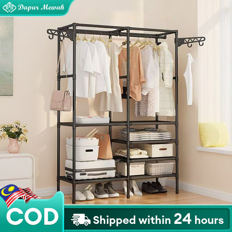 Rak Almari Besi Tahan Karat Besar Pelbagai Guna Penyidai Baju Rak ...