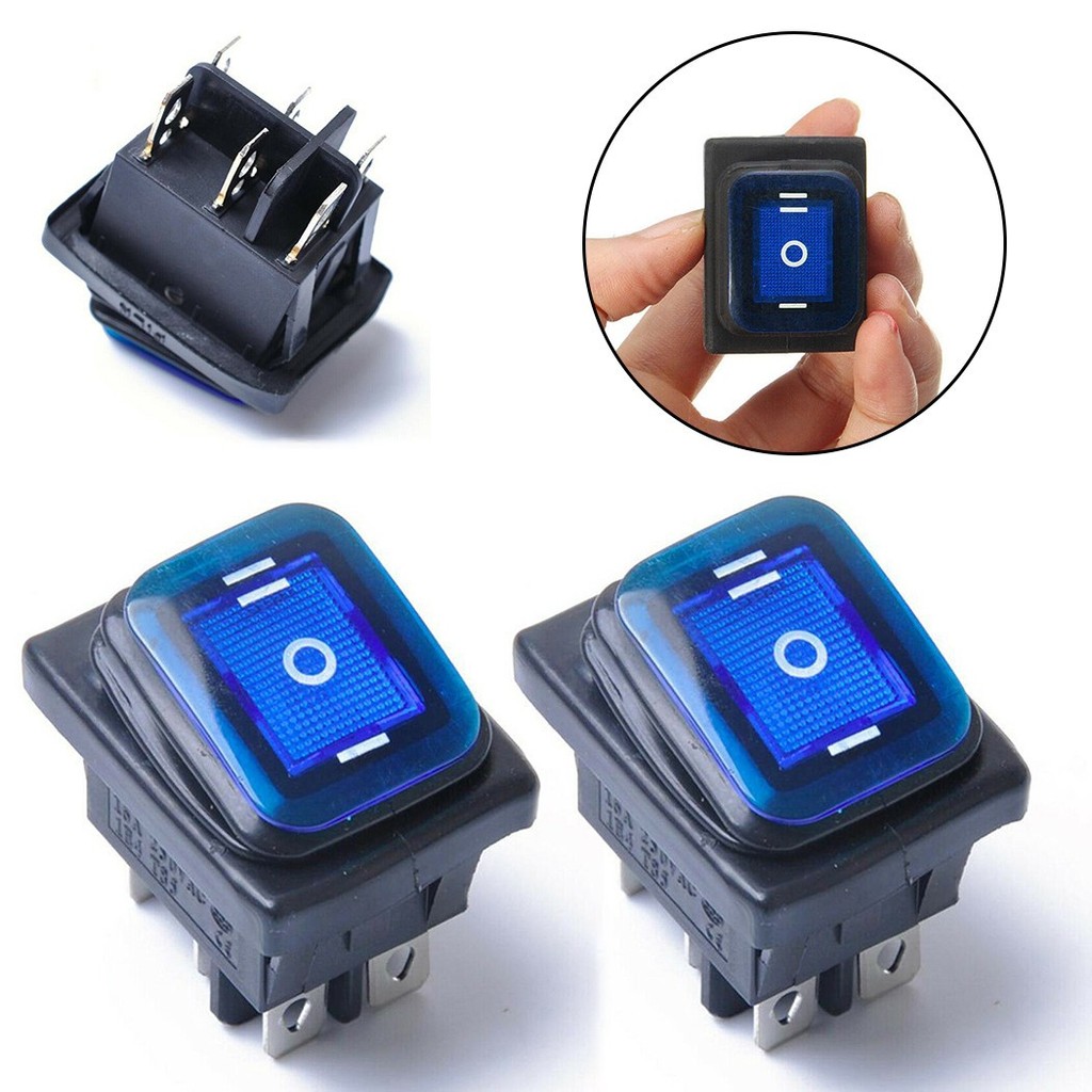 QUMMLL>>2PCS 6 Pin 3 Position Car Boat On-Off-On Rocker Switch DPDT 16A ...