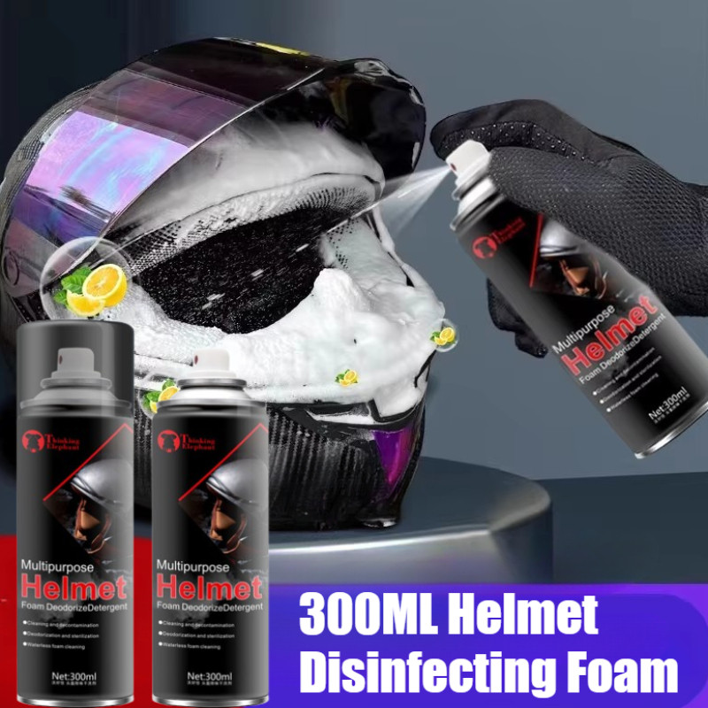 300ML Motorcycle Helmet Cleaner Foam Type Water Free Deodorant ...