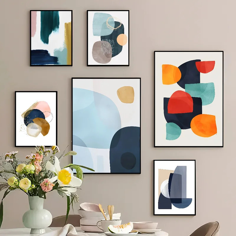 Abstract Morandi orange watercolor Movie Sticky Posters Retro Kraft ...