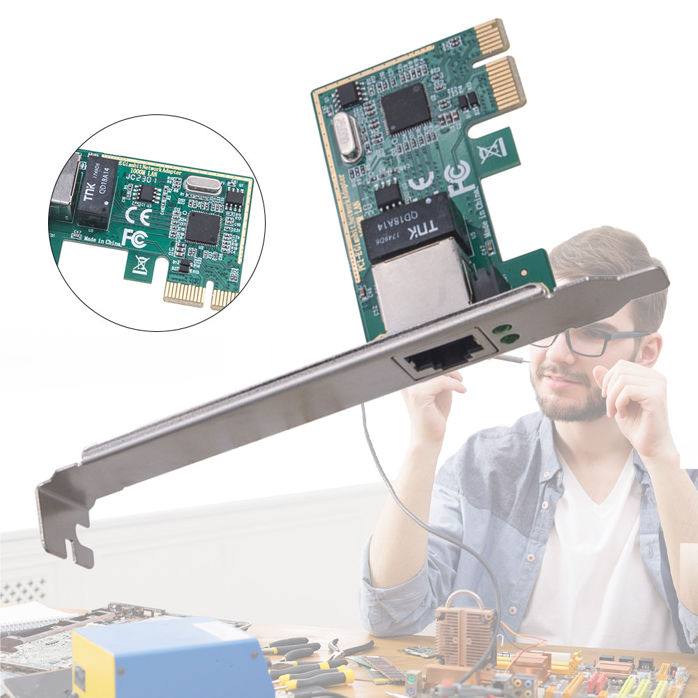 1000Mbps Gigabit Ethernet PCI Express PCI-E Network Card RJ-45 LAN ...
