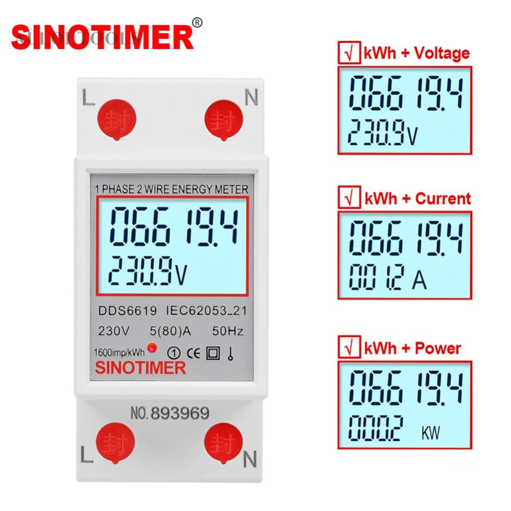 * Digital KWH Electric Meter LCD Display 220V 230V Power Meter 50 60Hz ...