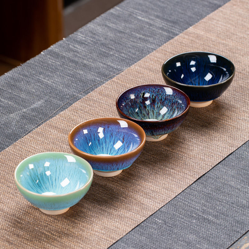[Kiln-changed host cup] Ceramic tea cup Tianmu glaze Jianzhan tea bowl large ceramic Kung Fu tea ...