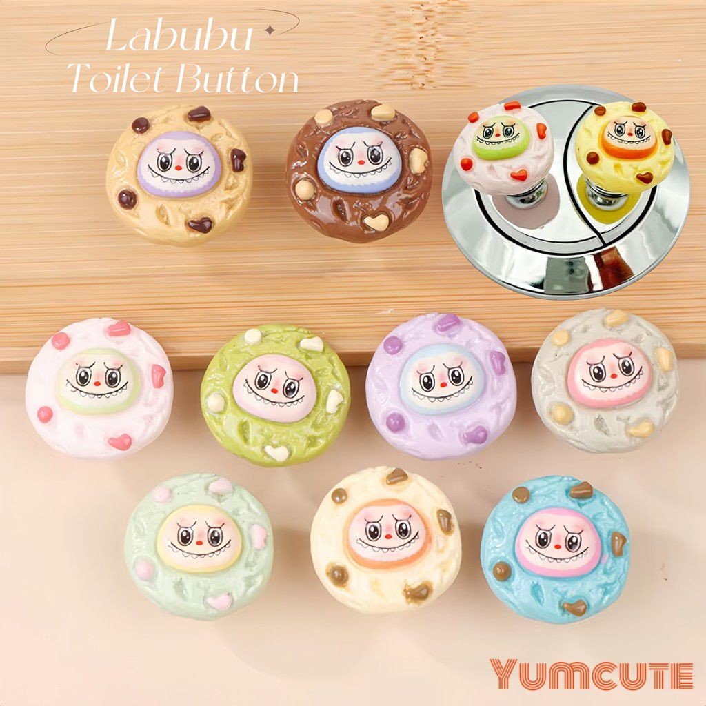 Labubu Toilet Press Button Creative Toilet Water Tank Button Cute Color ...