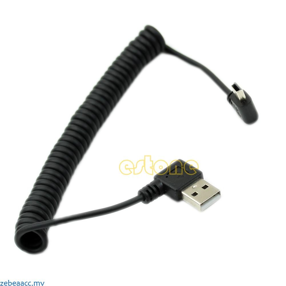 zebeaacc USB 2 0 to Mini USB Spring Data Cable Spiral Coiled 5 Pin ...