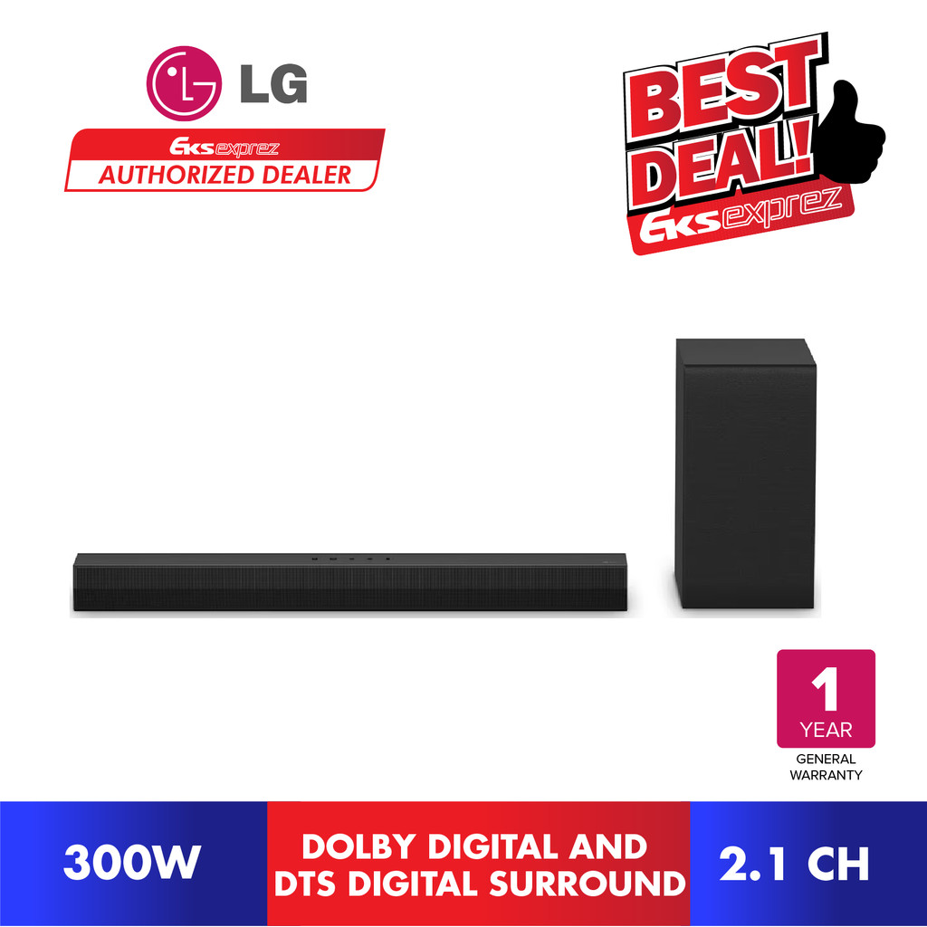 LG S40T 300W 2.1ch soundbar with Dolby Digital and DTS Digital Surround ...