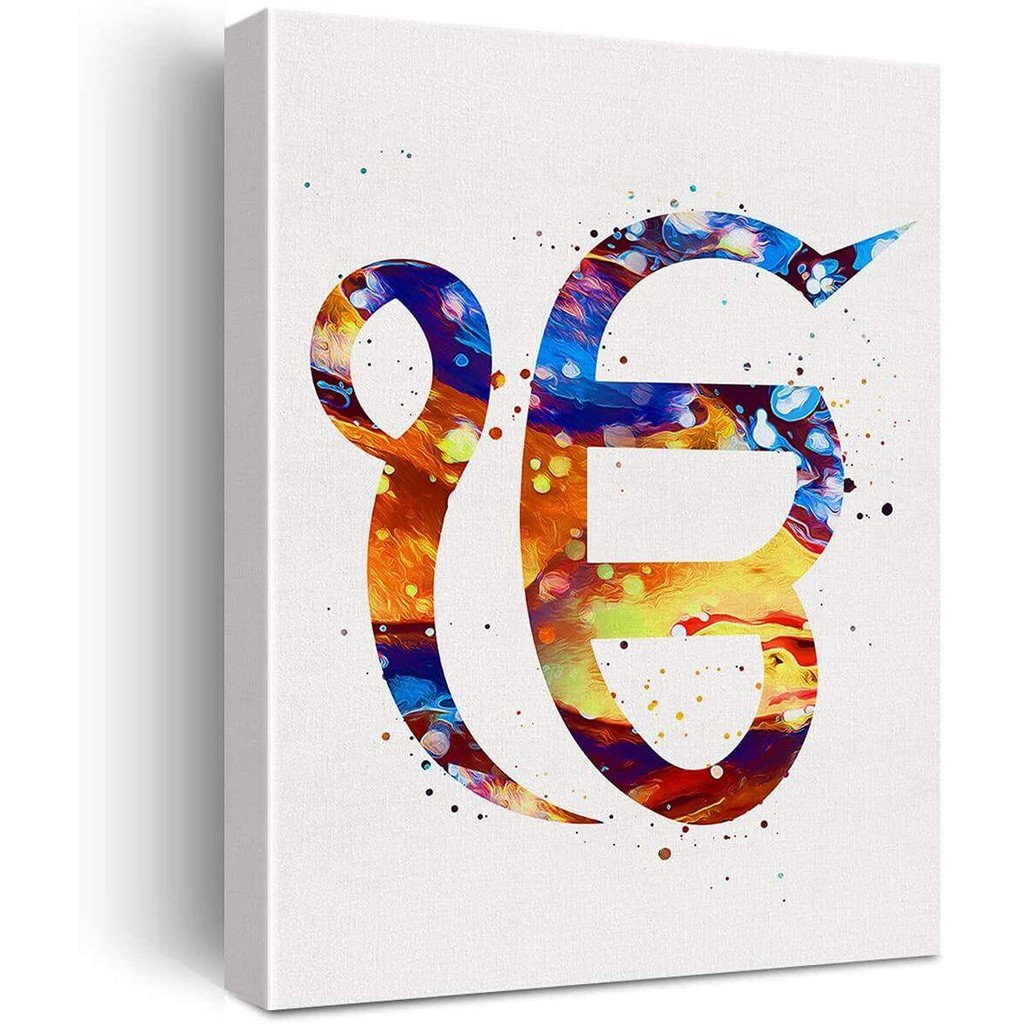 Ek Onkar Watercolor Wall Art Ka Symbol Canvas Painting Prints For Home ...
