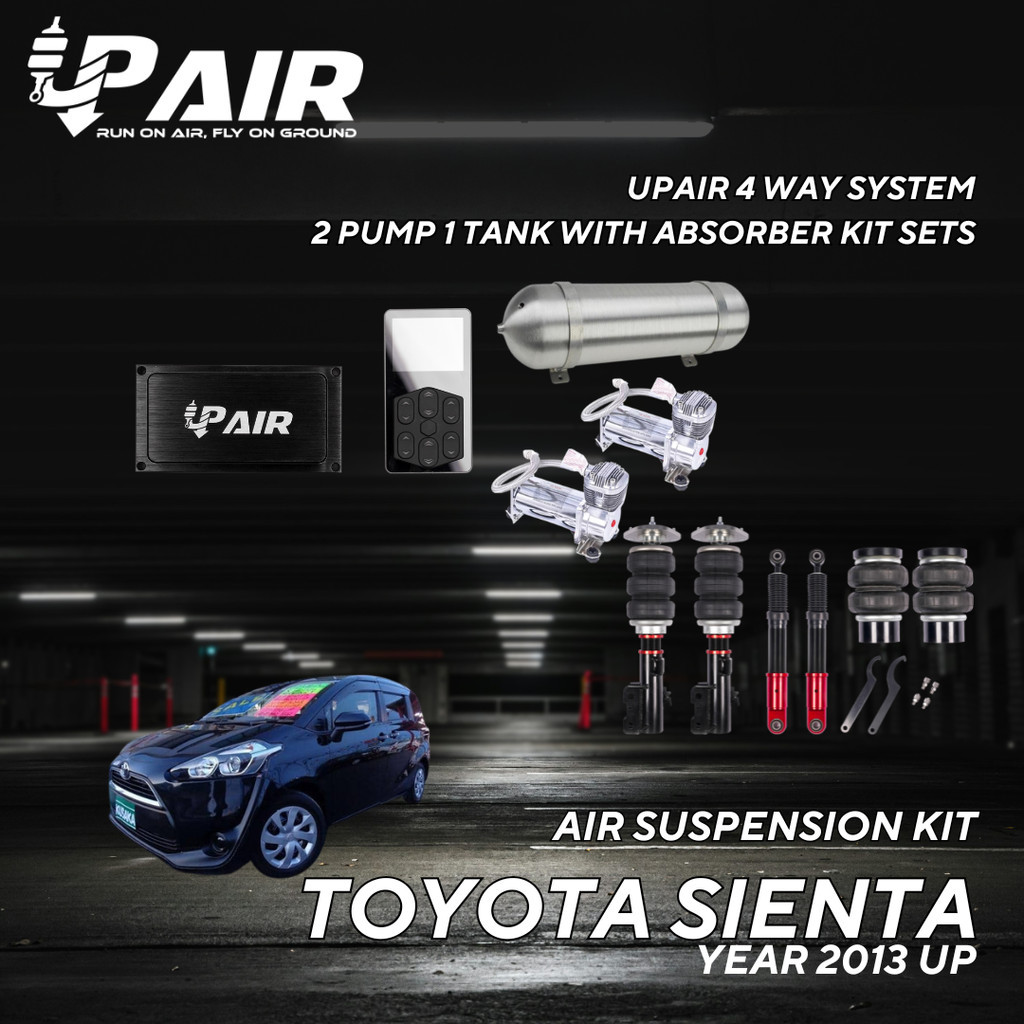 UPAIR 4 WAY SYSTEM 2 PUMP 1 TANK FOR TOYOTA SIENTA (2013UP) WITH ...