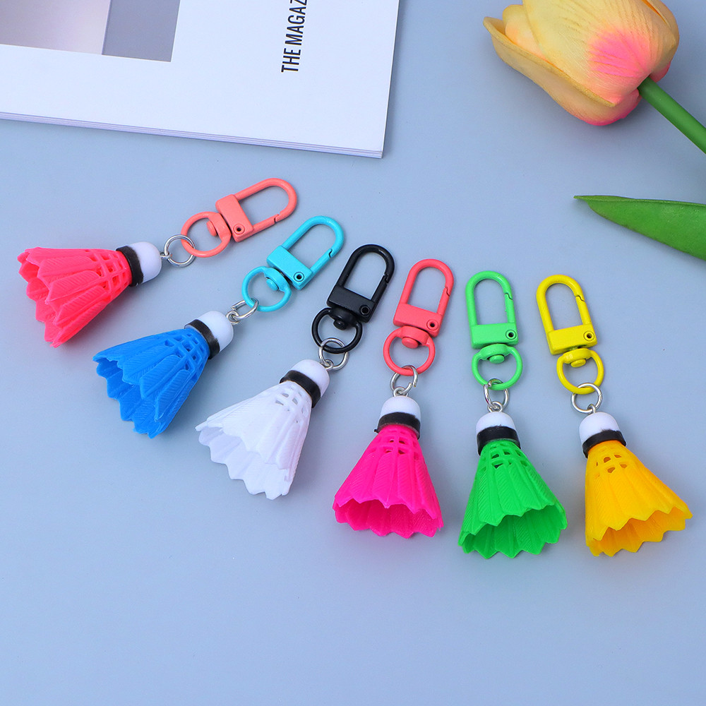 Colorful Simulation Badminton Key Ring Fashion 3D Shuttlecock Keychains ...