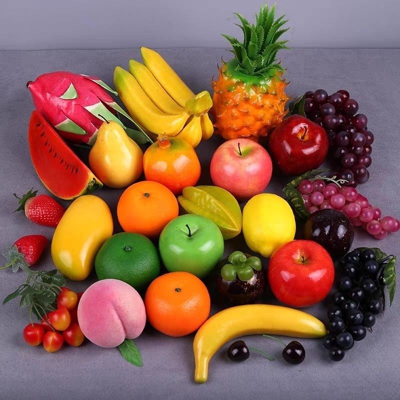 Set buah-buahan dan sayur-sayuran simulasi buih plastik model epal ...