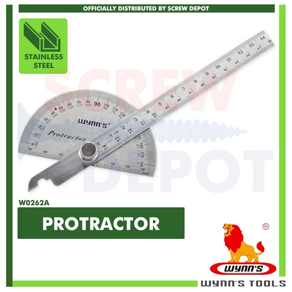 , Wynns Protractor Ruler Screw Depot | Shopee Malaysia