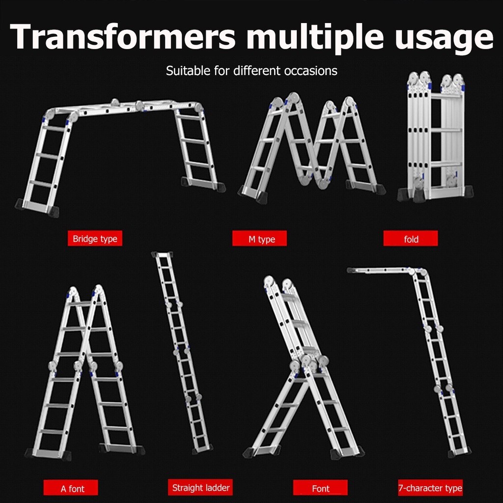 foldable ladder aluminum 12/16/20 step 3x4/4x4/4x5 load bearing 200kg ...