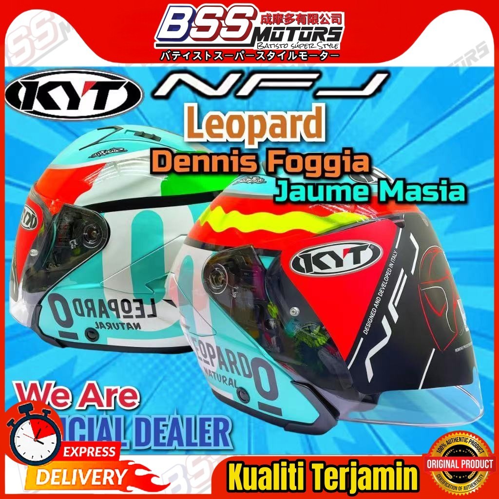 KYT NFJ Helmet Dennis Foggia Jaume Masia Leopard X Series 100% ORIGINAL ...