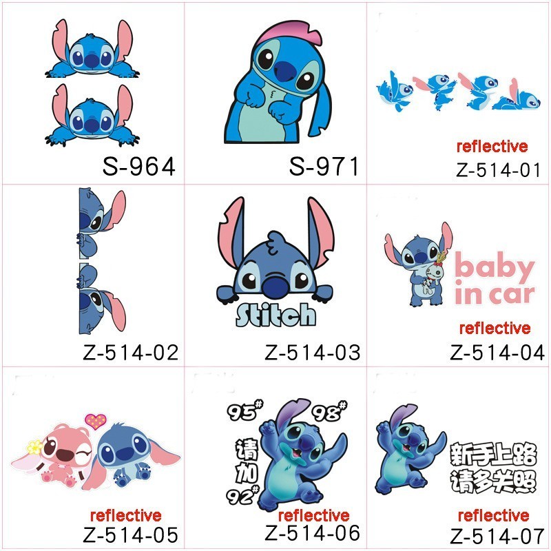 Stitch Cartoon Car Stickers Stitch Cartoon Car Window Stickers | Shopee ...