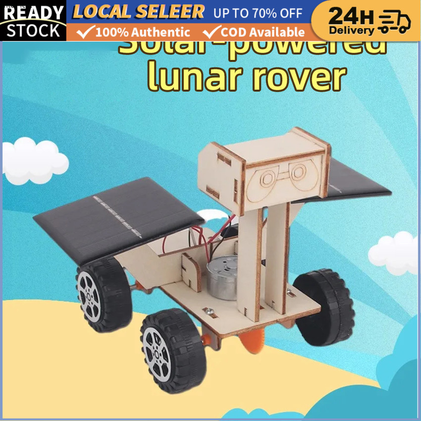 Solar Energy Power Moon Rover Robot Car Wooden Puzzle Model Educational ...