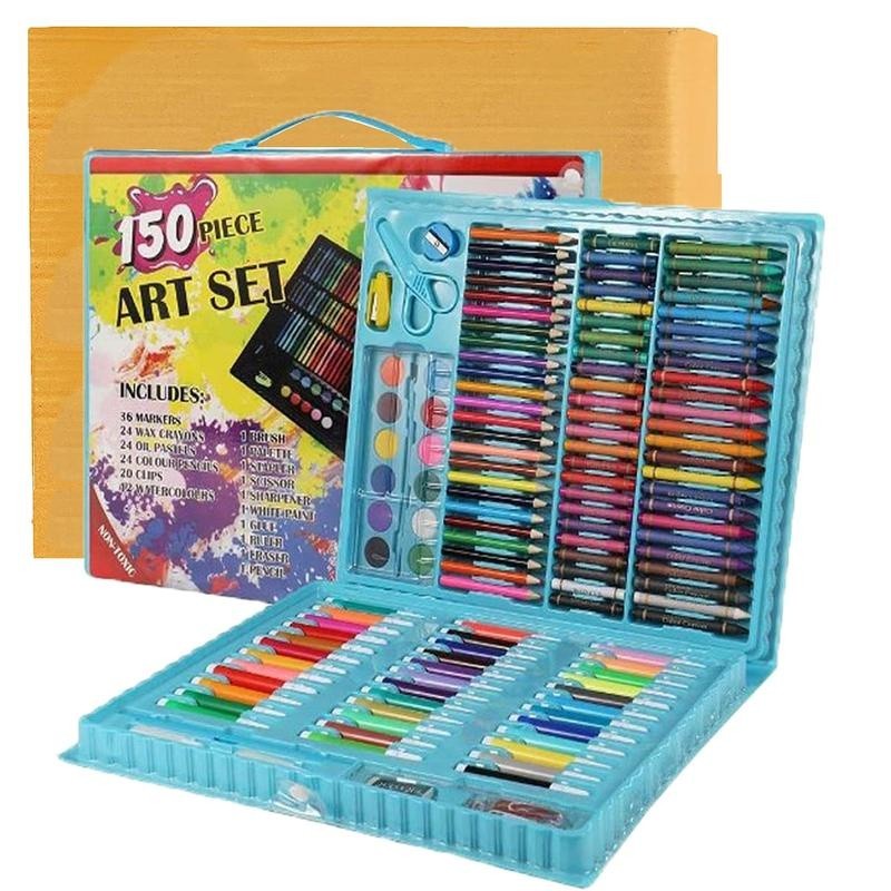 150 Set Alat Tulis Warna 150 pcs Kids Painting Pen Colour Crayon Marker ...