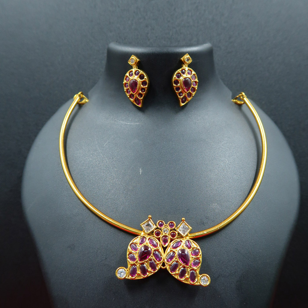 Premium Matte Gold Mango Design indian Choker Set | Shopee Malaysia