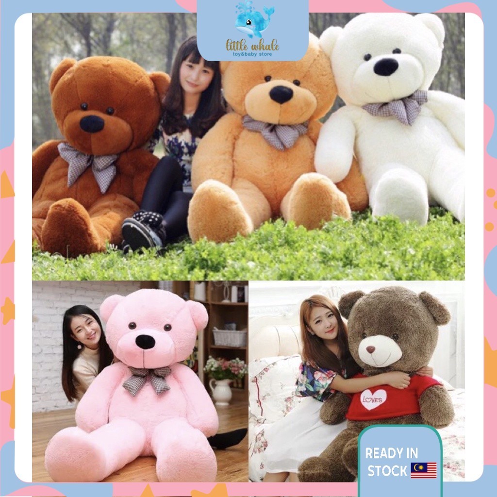 🐳Beruang Teddy Besar Giant Big Teddy Bear Ribbon Love Soft Kids Doll ...