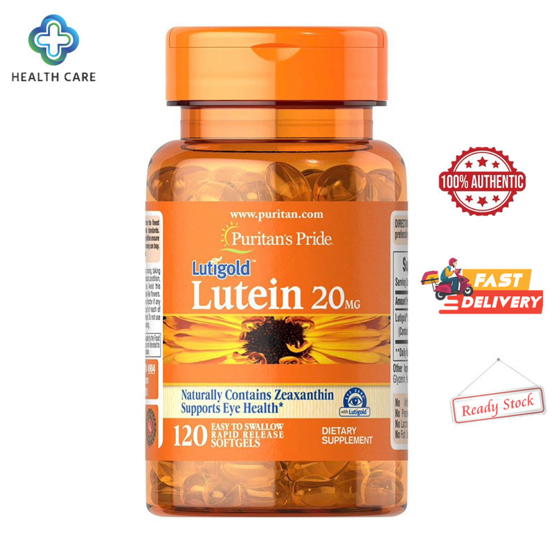 Puritan's Pride Lutein 20mg With Lutigold, Zeaxanthin 120 Softgels, Eye ...