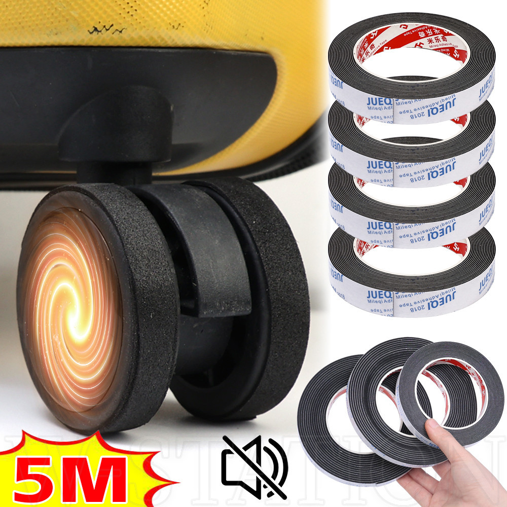 5M Luggage Wheel Mute Tapes - Shock-resistant, Sound-proofed, Crash ...