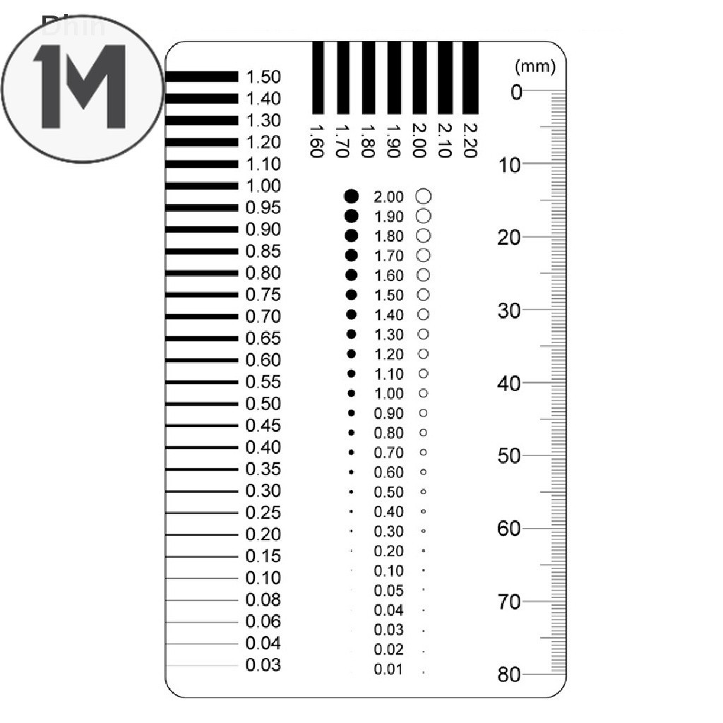 1M Badge gauge Stain card Point gauge wire gauge film ruler Stain ...