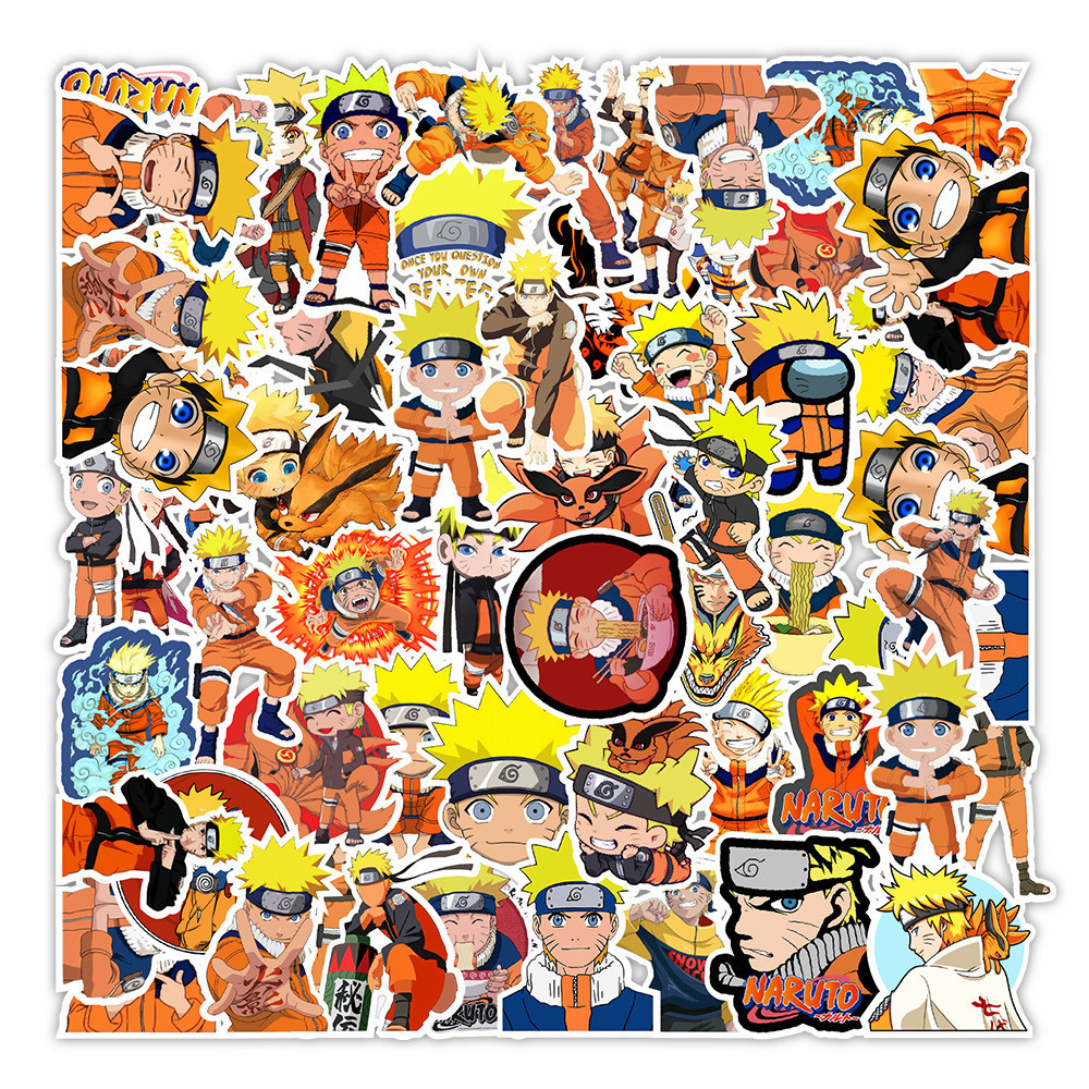 Uzumaki Naruto Attack On Titan Waterproof Die Cut Stickers 50 Sheets ...