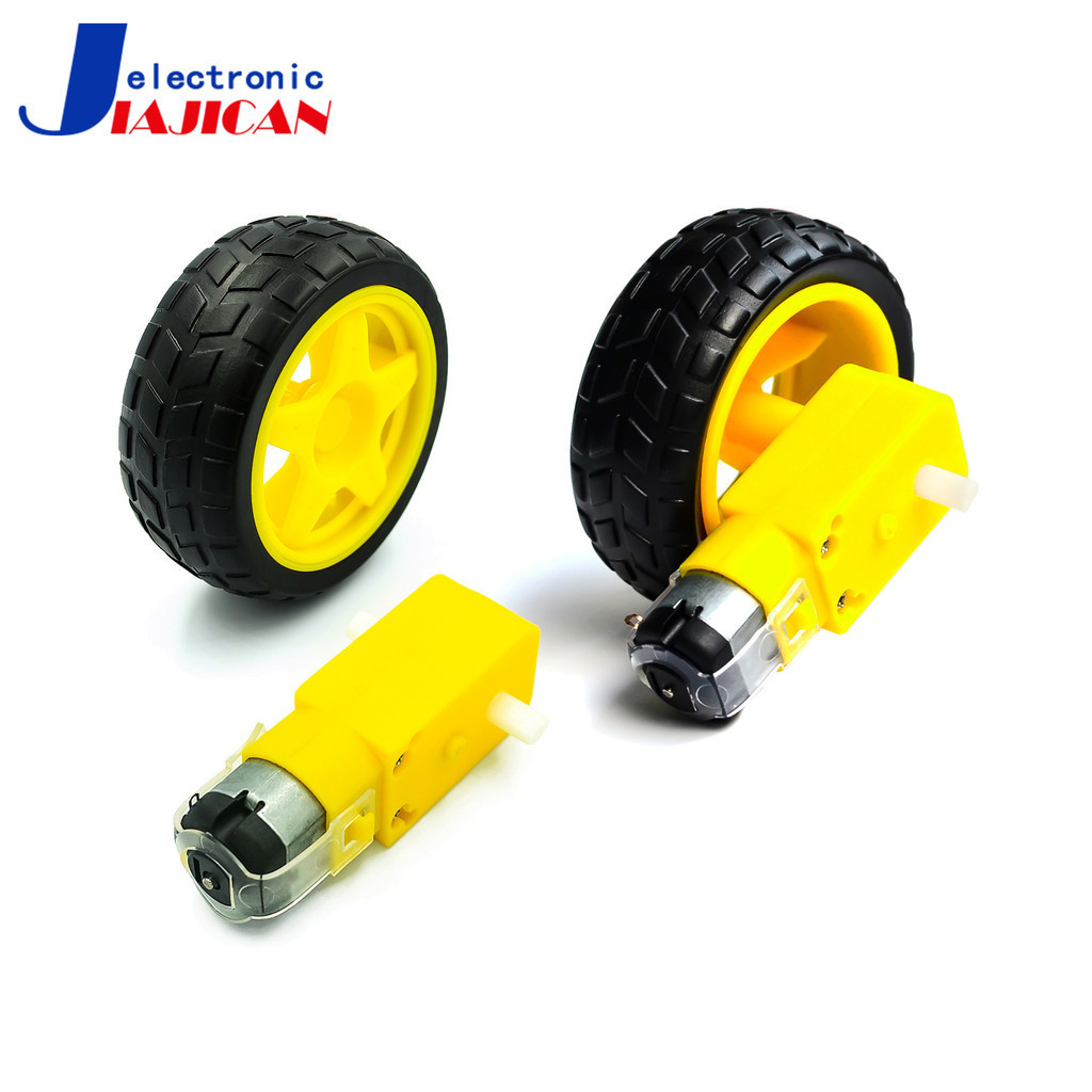 Smart Car Chassis Robot Tire+DC Gear Motor Set Wheel Wheel Motor ...