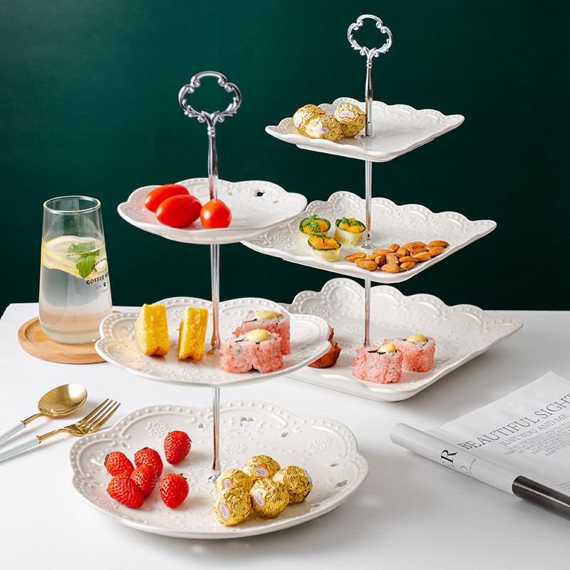 European style three-layer Cake fruit tray kitchen multi-functional ...